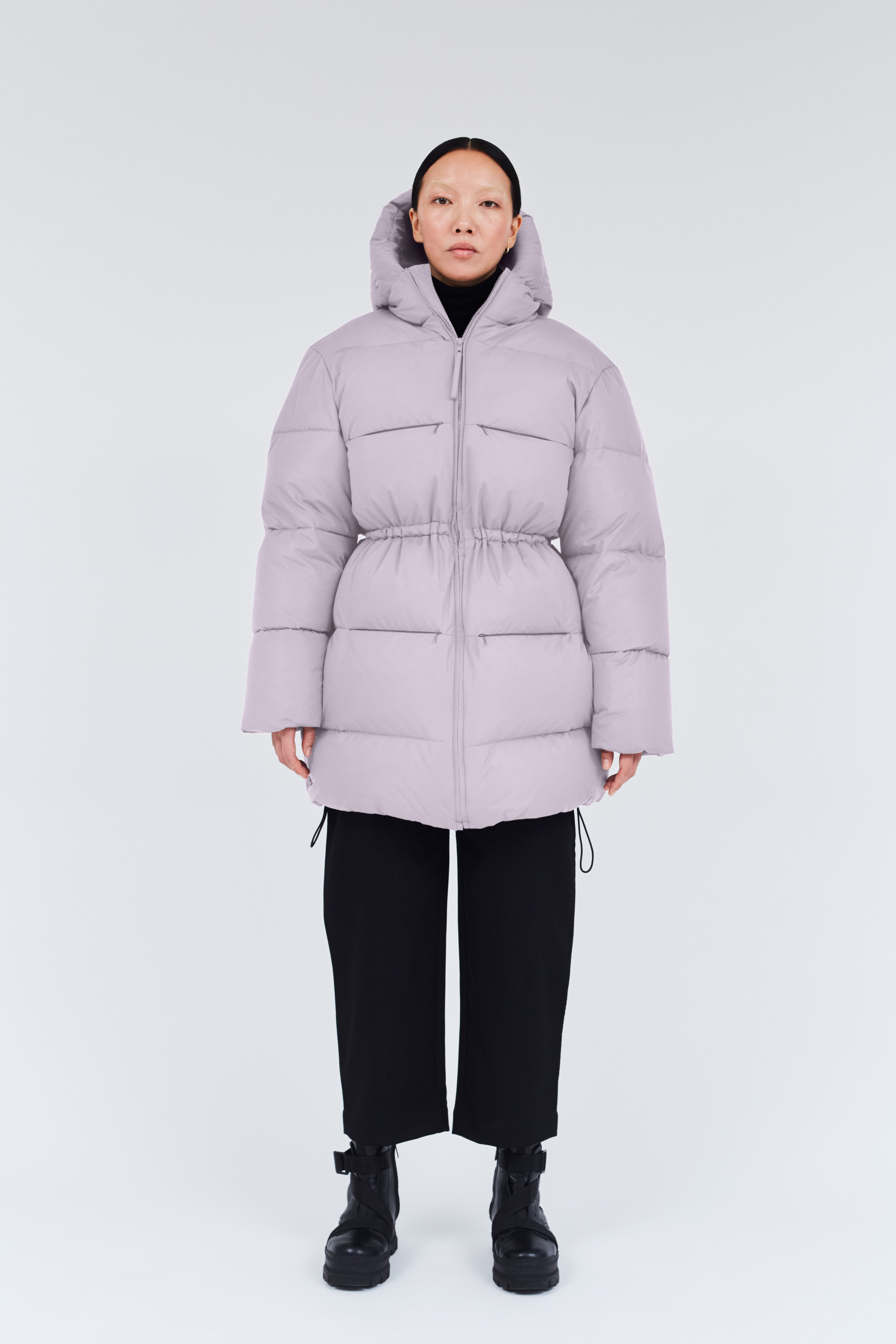 SWISS WASTE JACKET (unisex) – long, off-lavender – ROUND RIVERS