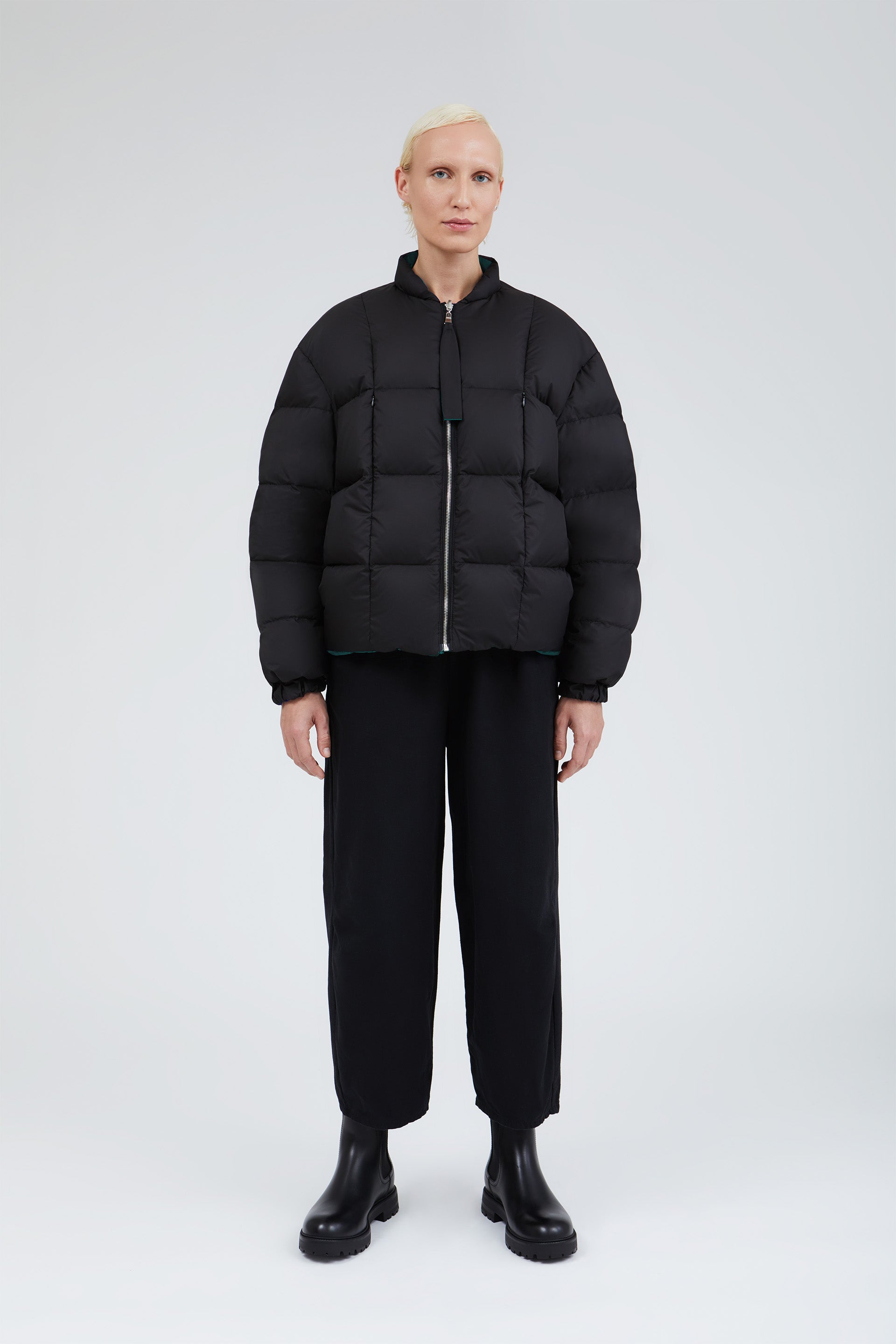 SWISS WASTE JACKET (unisex) – reversible bomber, black/forest – ROUND ...