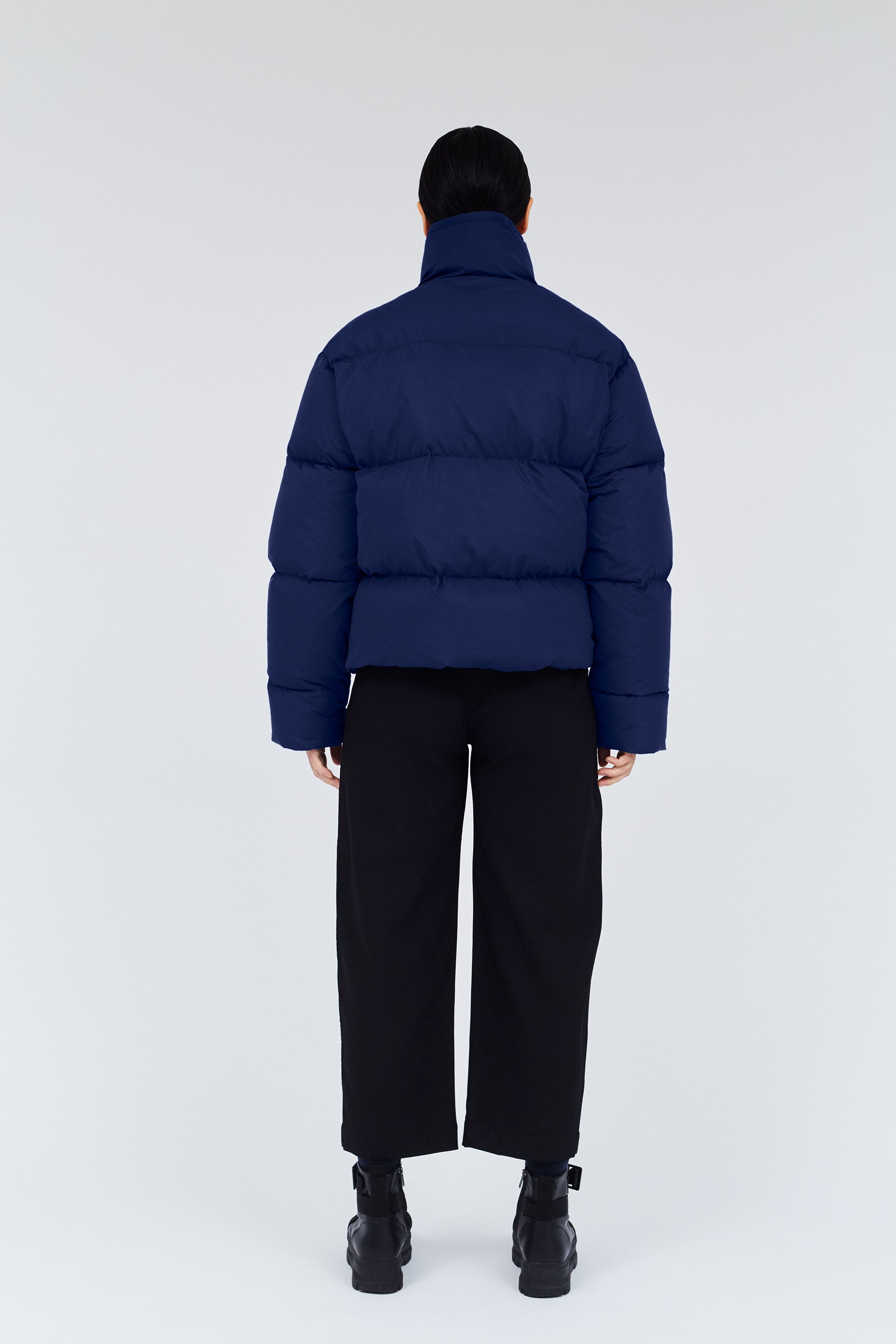 SWISS WASTE JACKET (unisex) – short, navy – ROUND RIVERS
