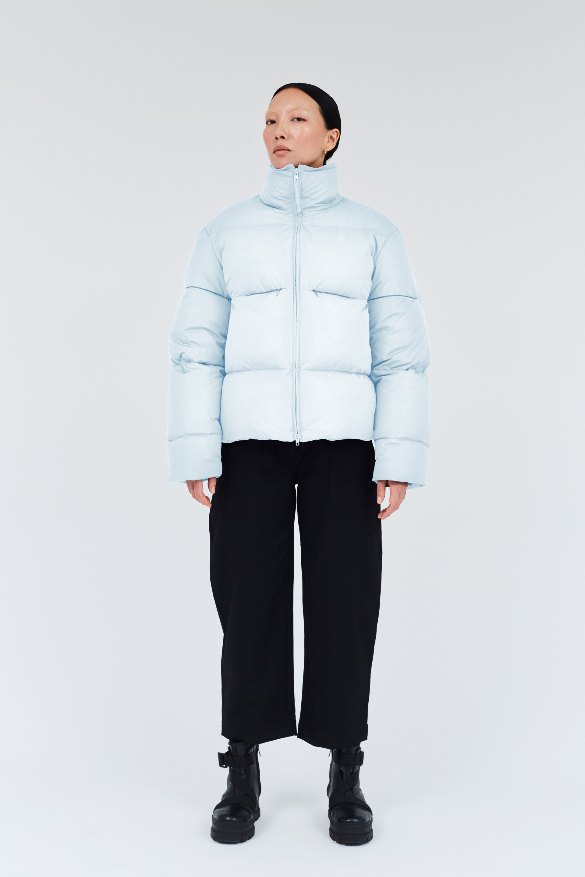 SWISS WASTE JACKET (unisex) – short, ice blue – ROUND RIVERS AG